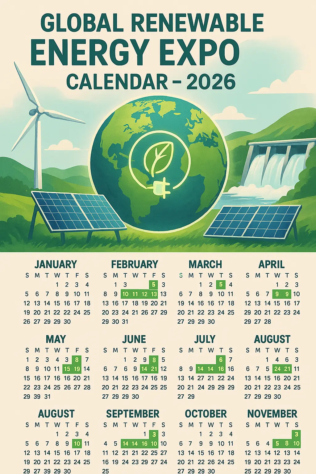 Global Renewable Energy Expo Calendar – 2026 - Renewable Energy Blog
